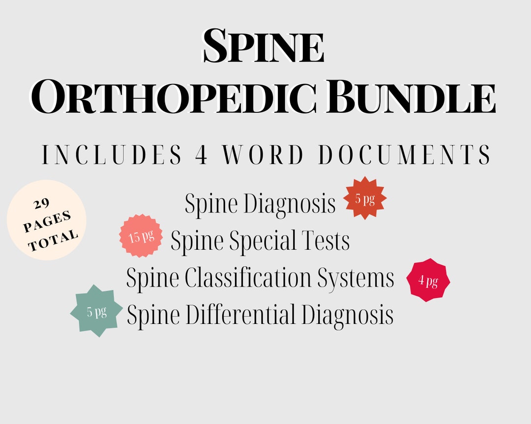 Spine Orthopedic Bundle for Physical Therapists and Athletic Trainers ...