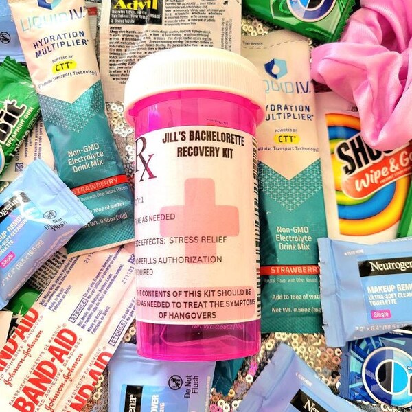 Pink Bottle Hangover Kit - Etsy
