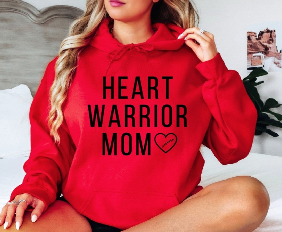 Heart Warrior Mom CHD Awareness Wear Red Shirt Heart Mom Gift Heart ...