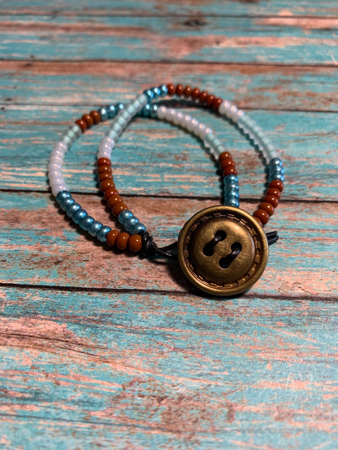 Double Strand Handmade Button Clasp Bracelet - Etsy