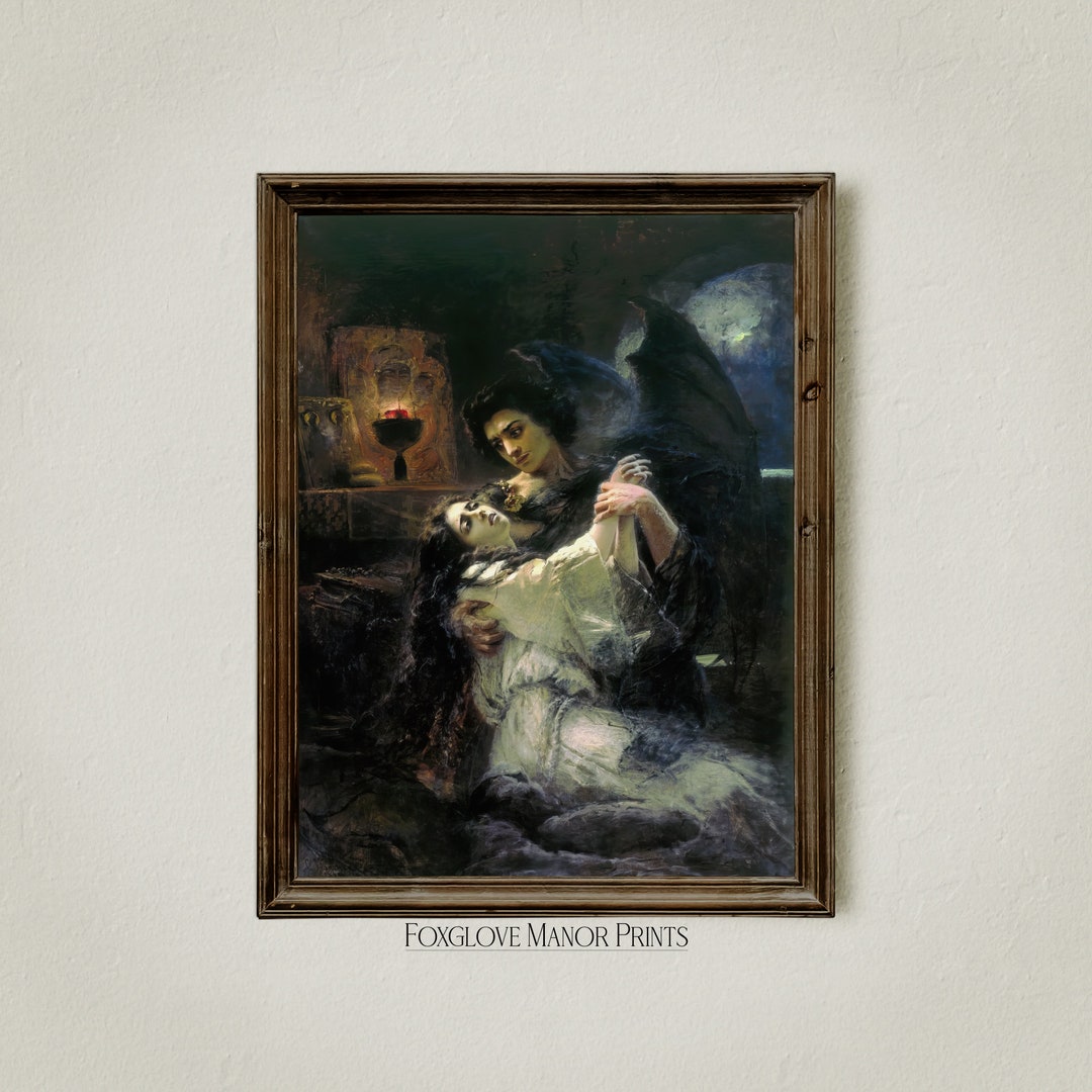 Macabre Vampire Art Print, Digital Printable Download, Gothic Painting ...