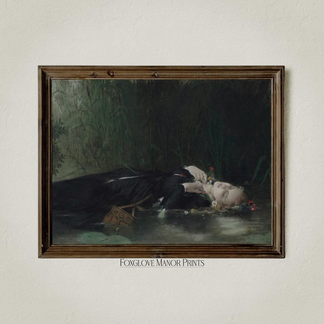 Macabre Ophelia Print, Digital Printable Download, Vintage Gothic ...