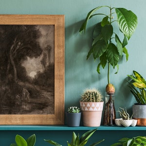 Women Bathing in the Moonlight Vintage Artwork | Digital Printable ...