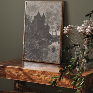 Dark Moody Castle Print, Digital Printable Download, Gothic Aesthetic ...