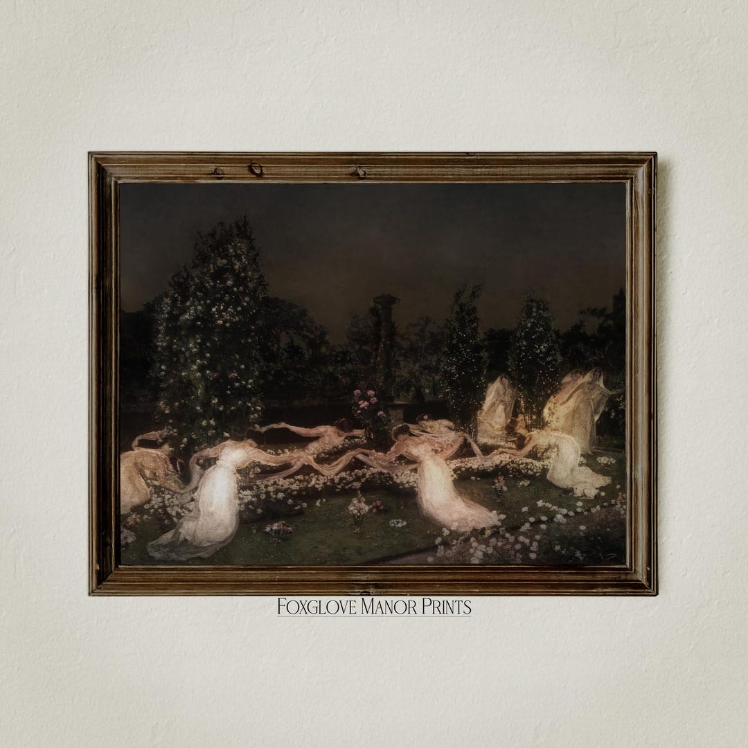 Witches' Séance Art Print, Digital Printable Download, Witch and Ghost ...