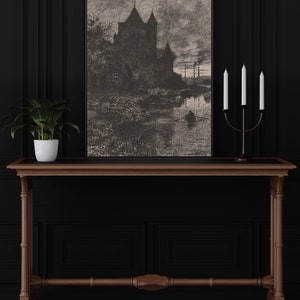 Dark Moody Castle Print, Digital Printable Download, Gothic Aesthetic ...