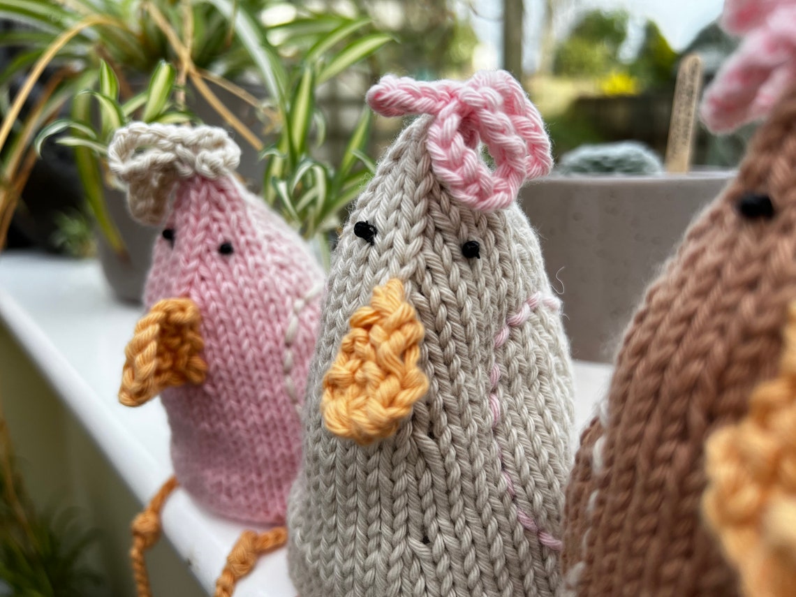 Knitted Chickens - Etsy