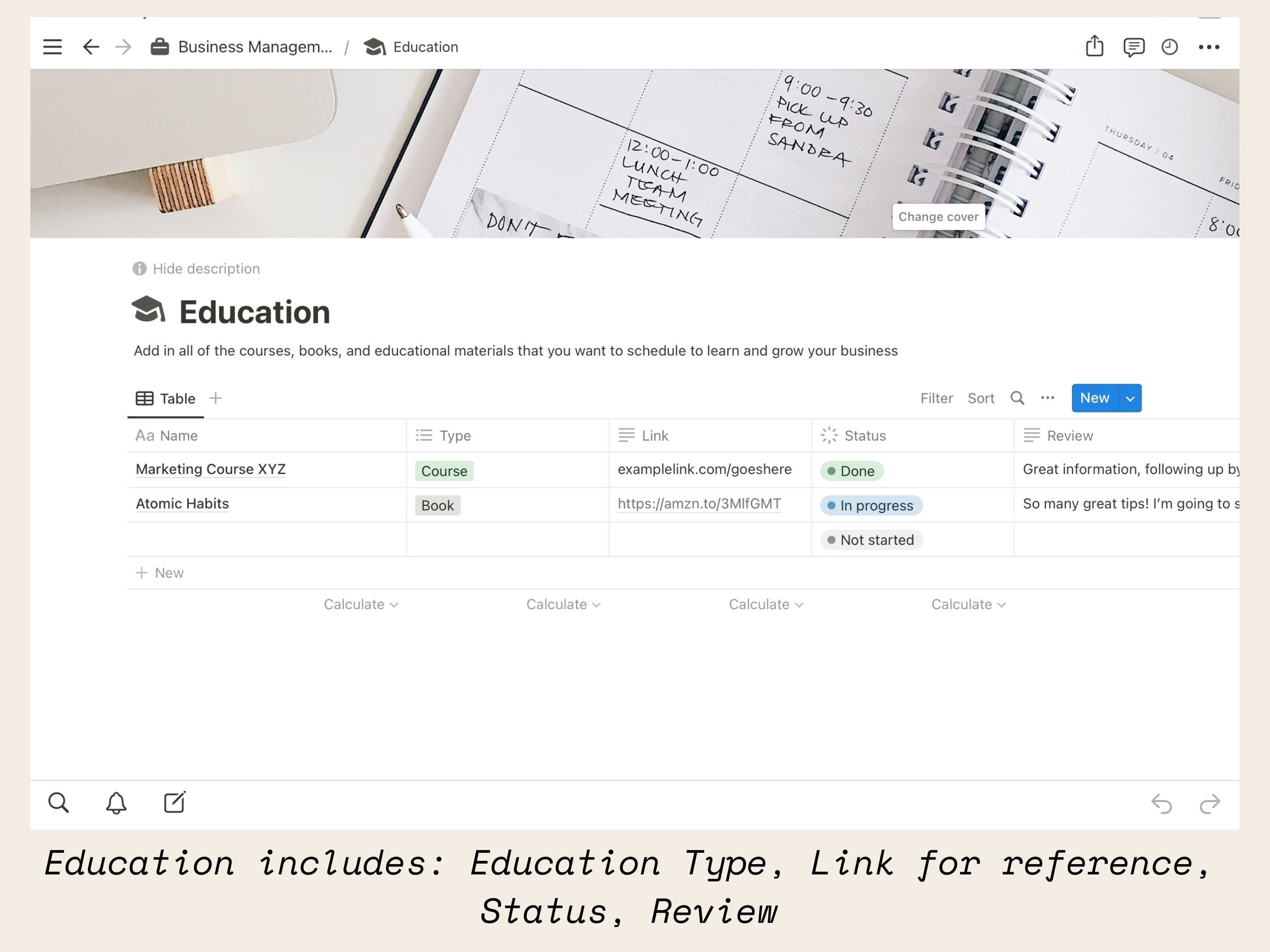 Business Management Notion Template: Small Business Planner (digital ...
