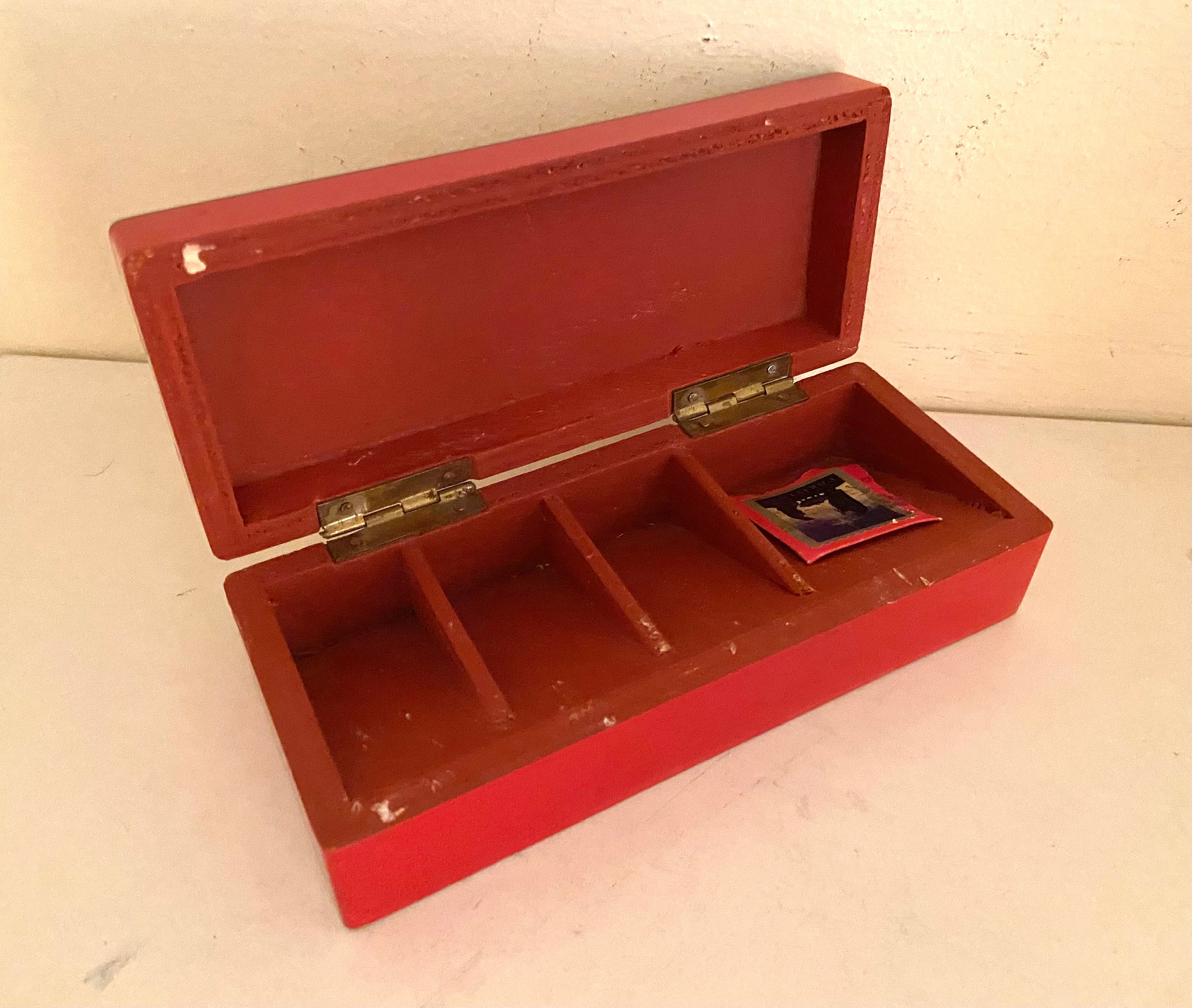 Vintage Mottahedeh Painted Wood Stamp Box - Etsy