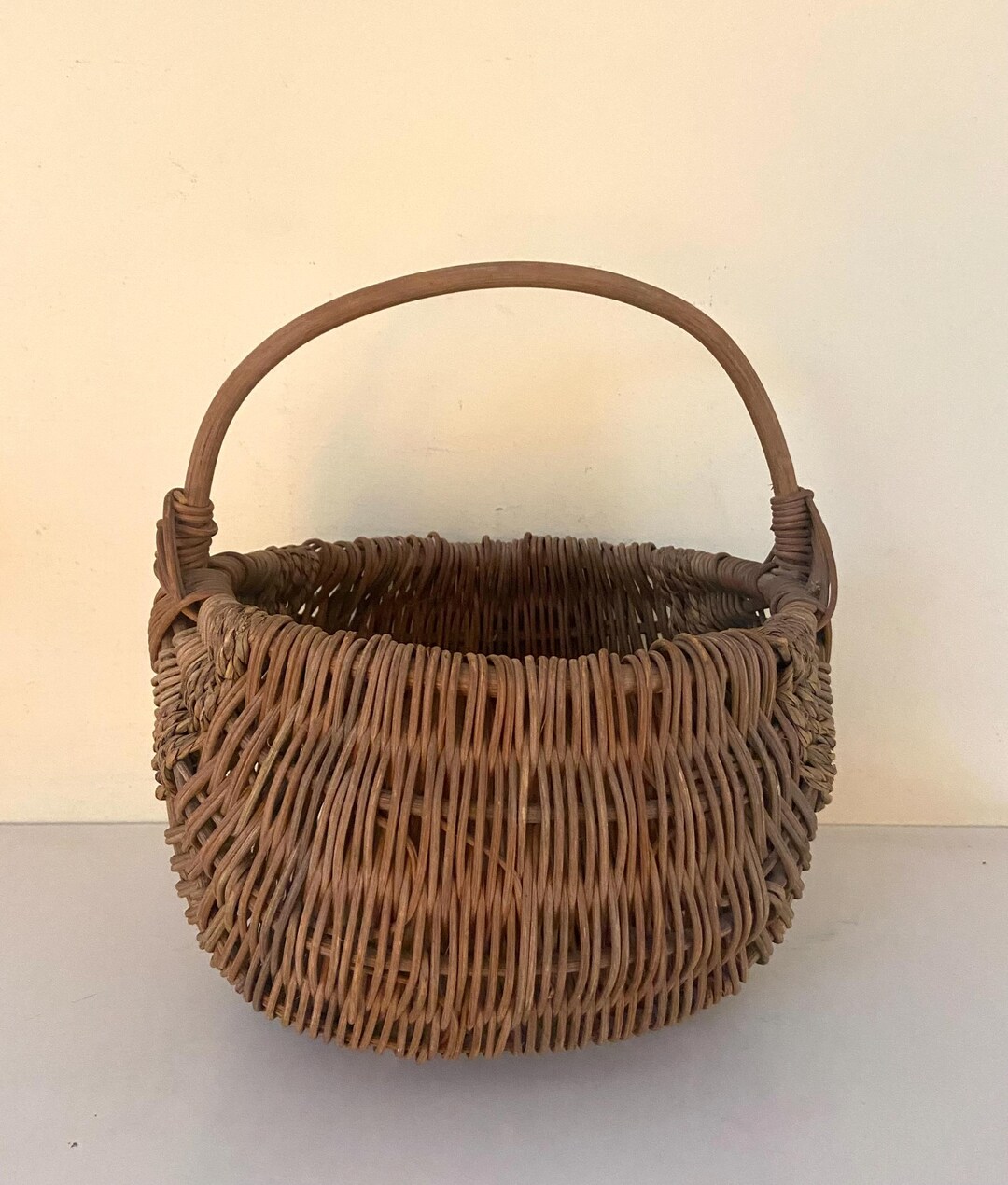 Vintage Basket With Handle - Etsy