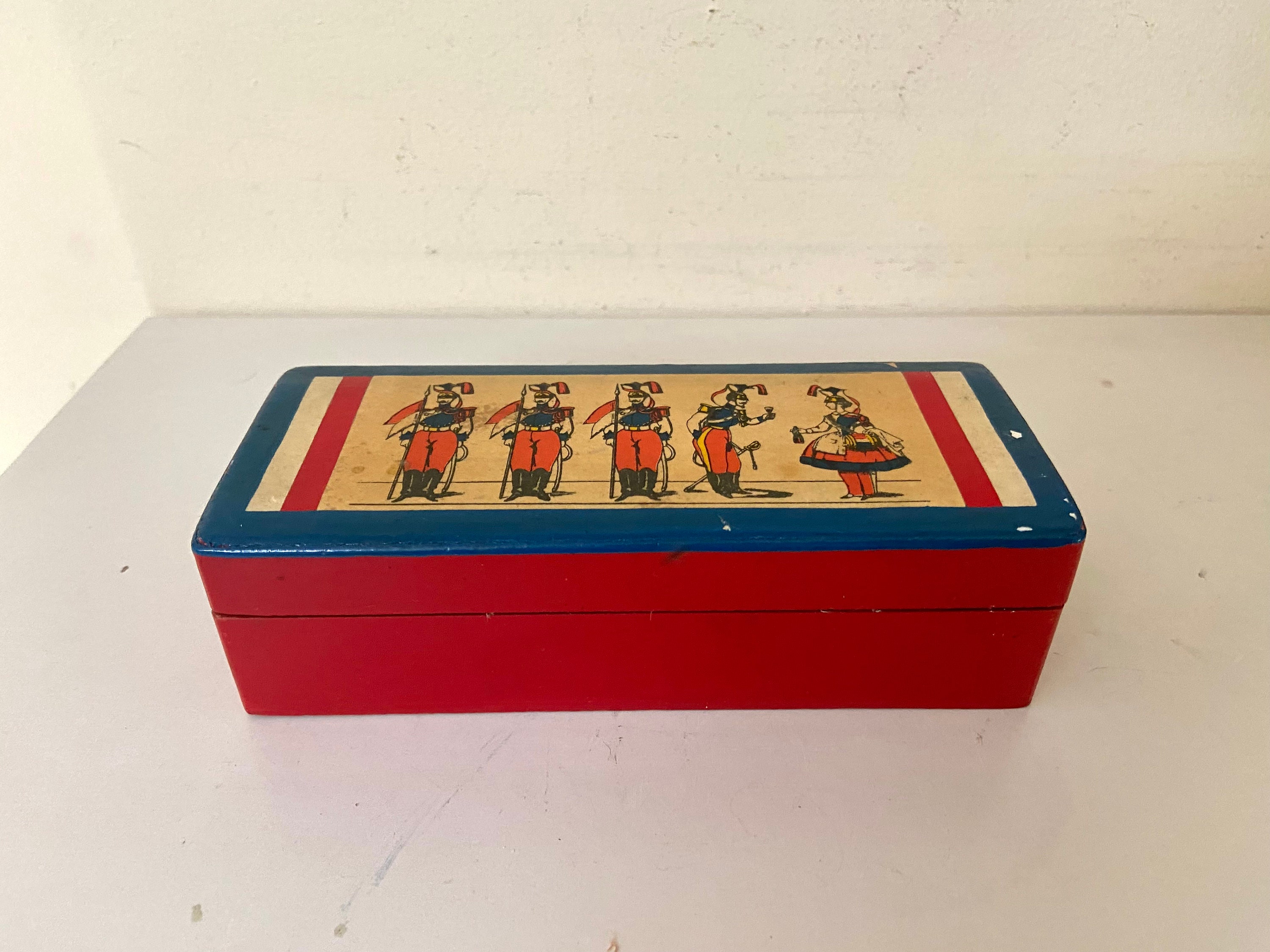 Vintage Mottahedeh Painted Wood Stamp Box - Etsy