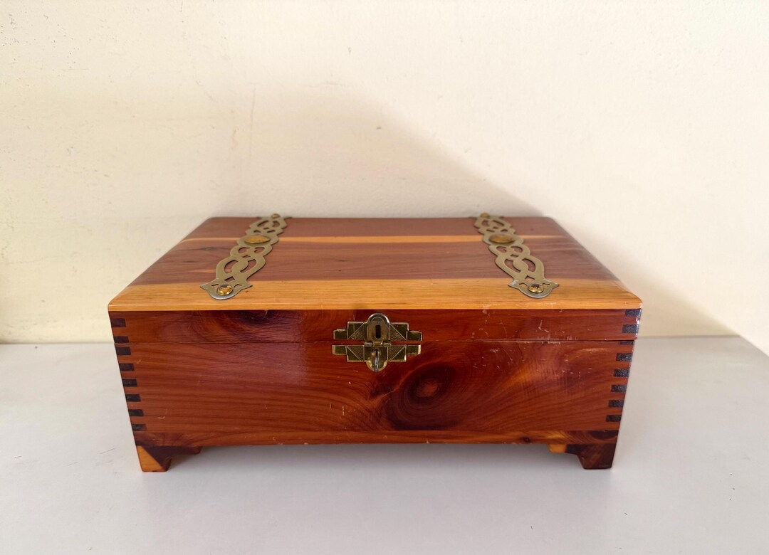 Cedar Box With Brass Trim - Etsy