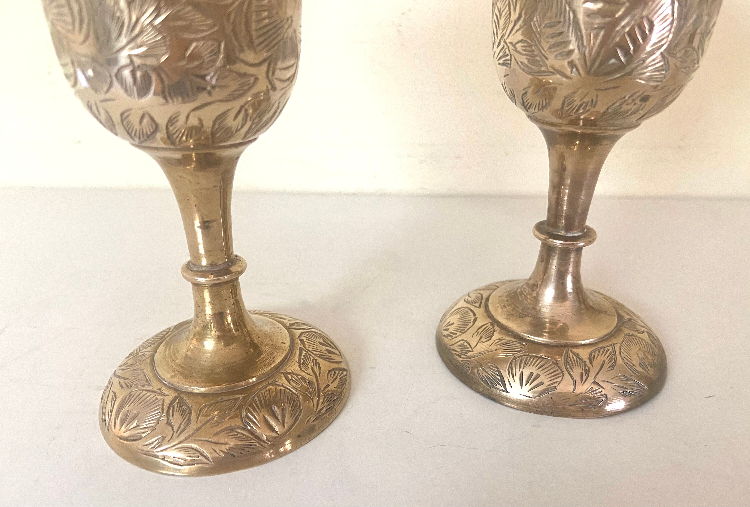 Two Matching Solid Brass Vases or Candlestick Holders - Etsy