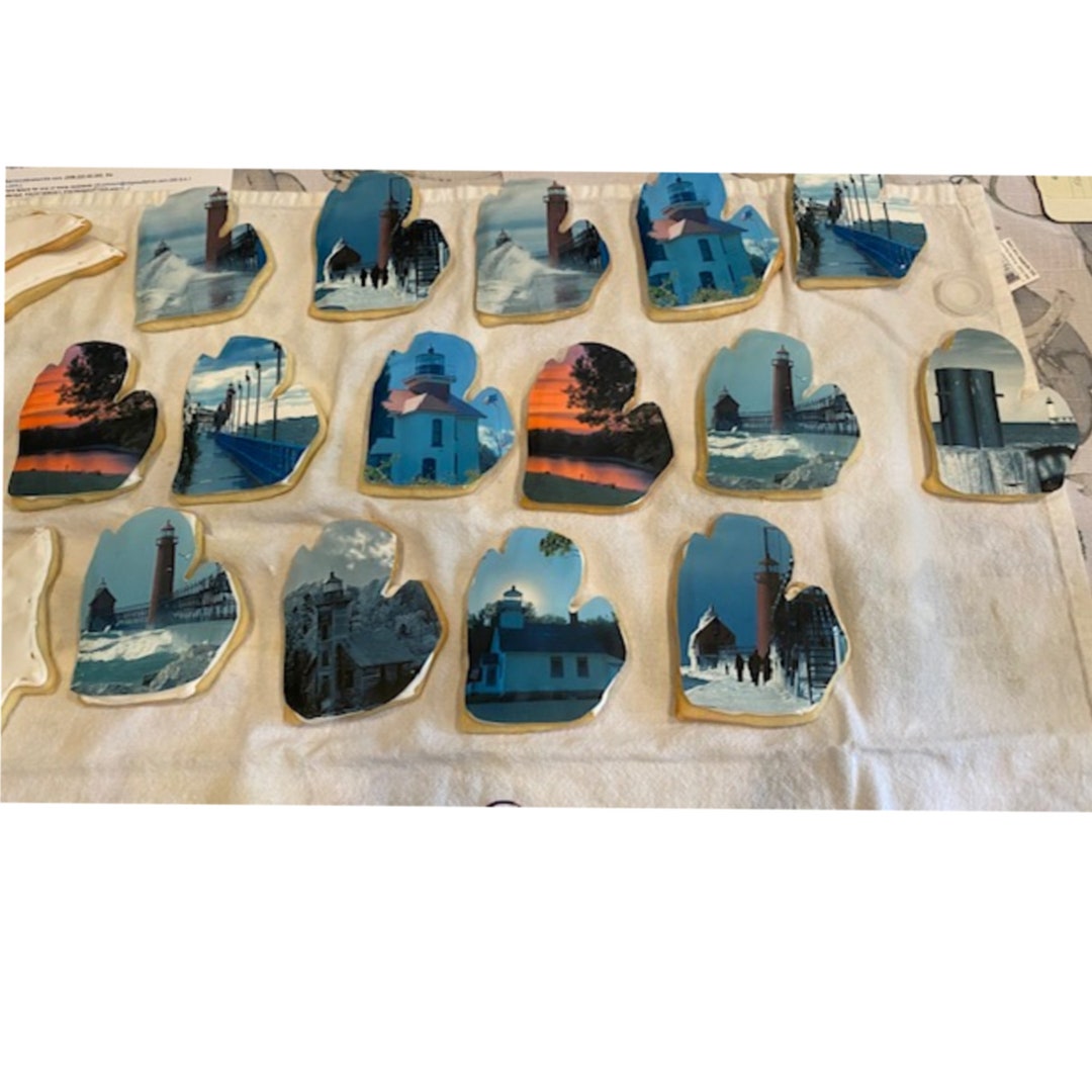 Michigan Lighthouses Edible Photo Cookies - Etsy