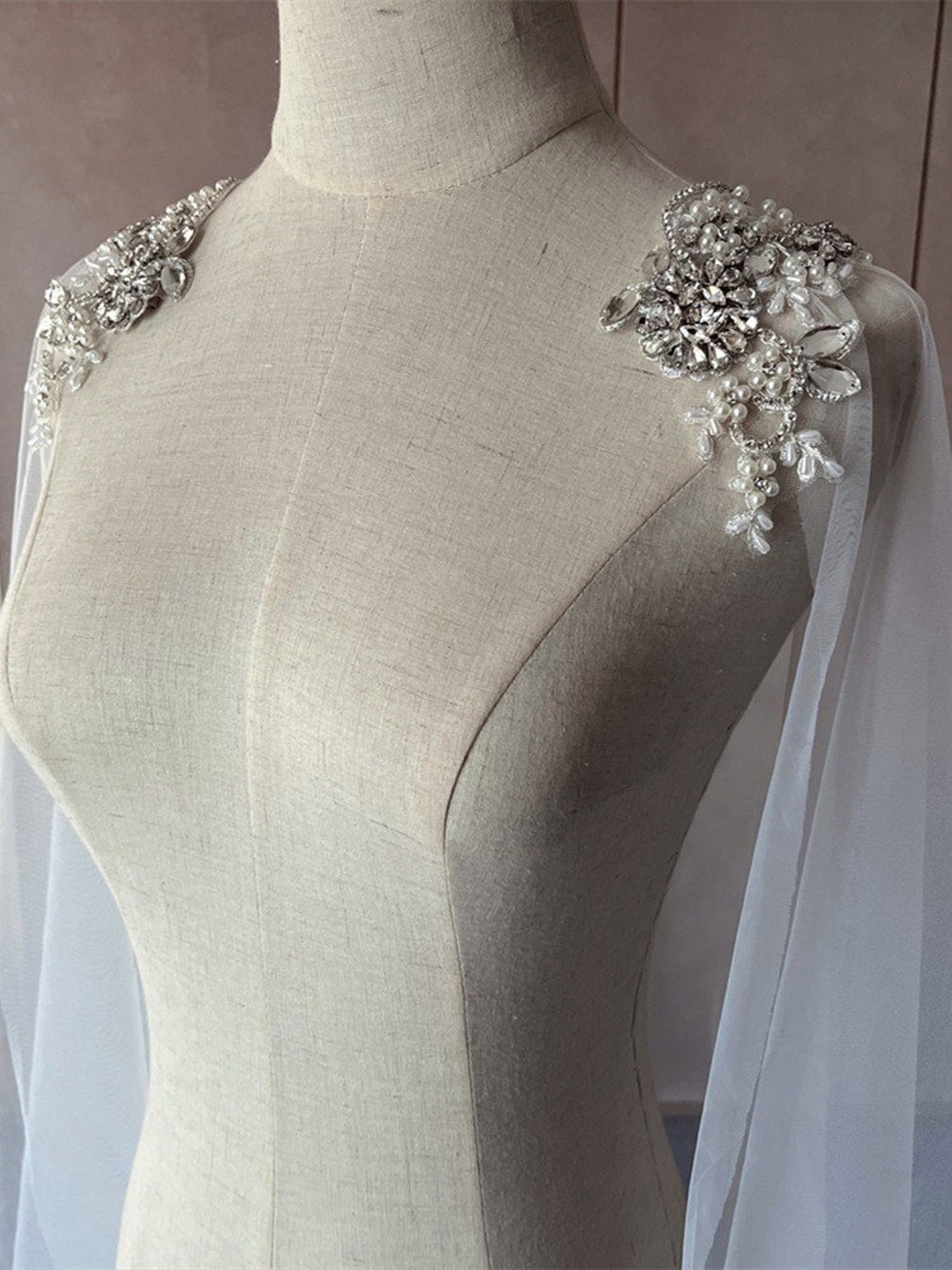 Stunning Detailing Deluxe Hand Made Wedding Tulle Cape With - Etsy
