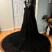 Dark Red Black Gothic off the Shoulder Open Back Bridal Ball Gown Black ...