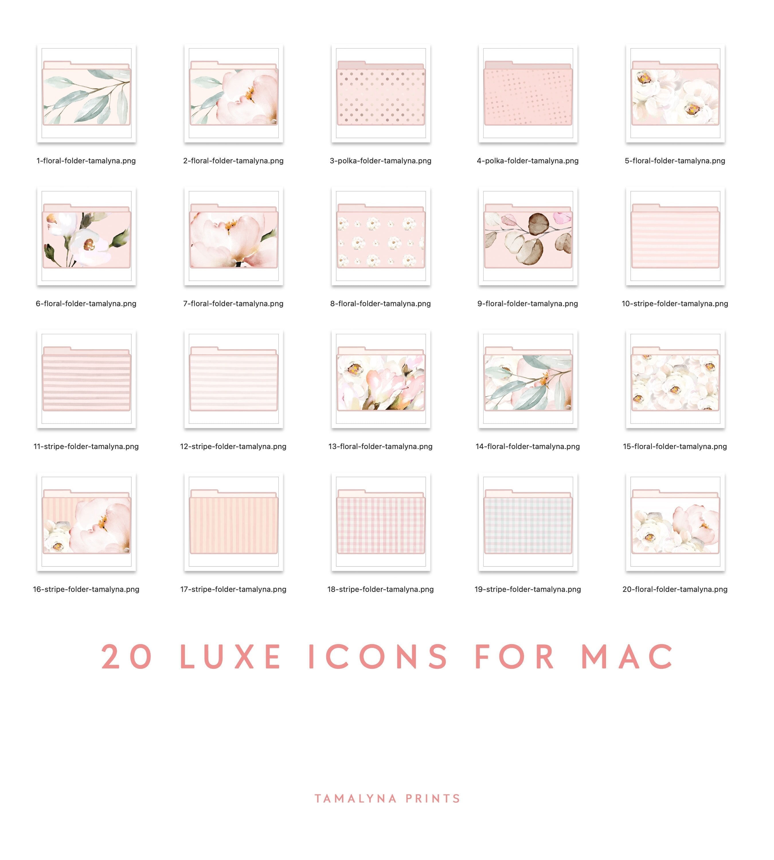 Folder Icons for MacBook Pink Desktop Folder Icons Bundle for Mac - Etsy
