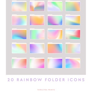 Rainbow Desktop Folder Icons for MacBook With Bonus Desktop Wallpaper ...