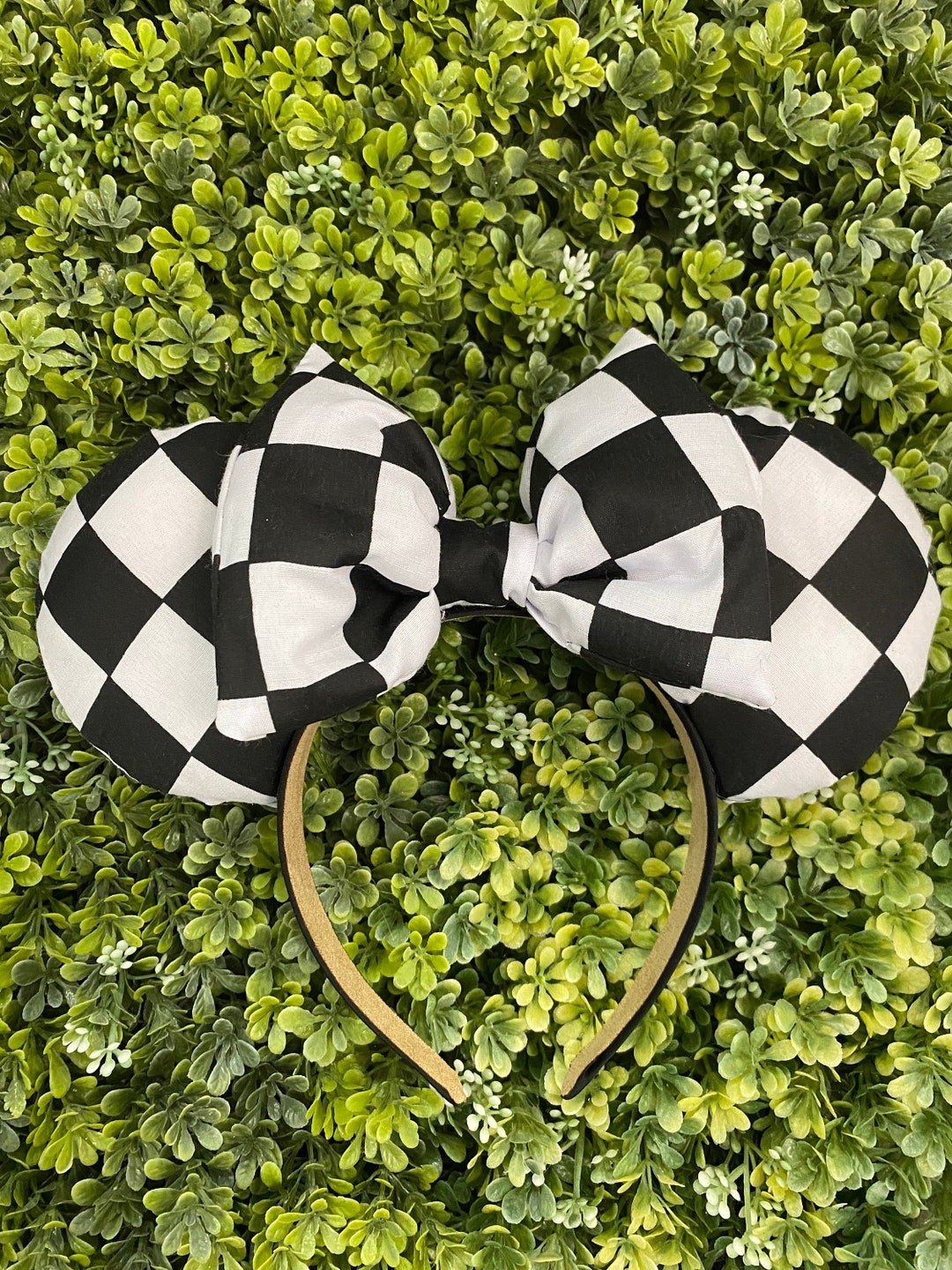 Checkered Minnie Ears, Disney Ears, Disney Headband, Car Minnie Ears ...