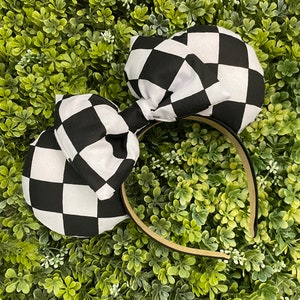 Checkered Minnie Ears, Disney Ears, Disney Headband, Car Minnie Ears ...