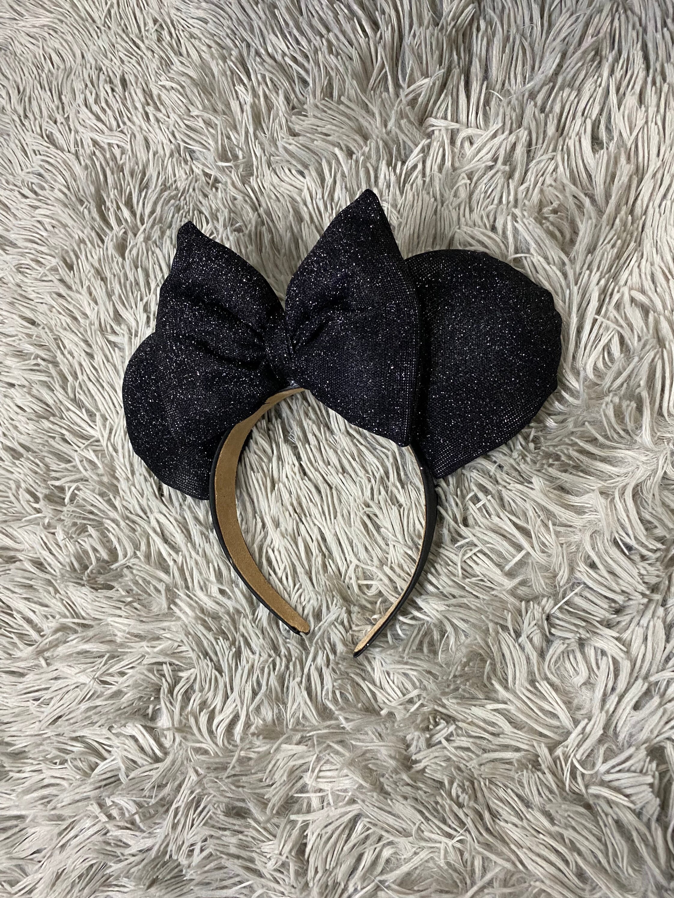 Black Sparkly Minnie Mouse Ears, Minnie Disney Ears, Disney Headband ...