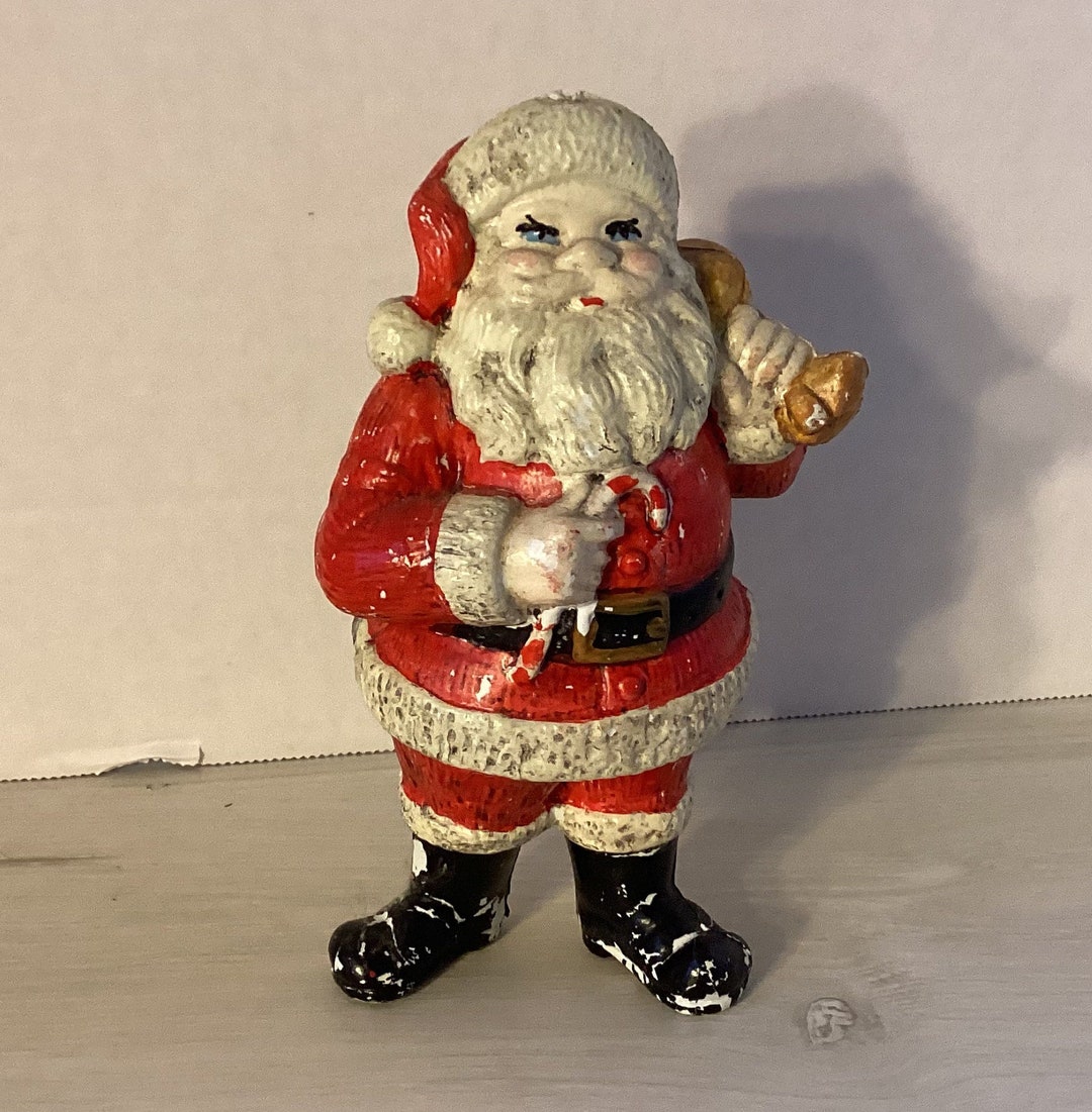 Unique Vintage Paper Mache-pulp Standing Santa Claus-great Color ...
