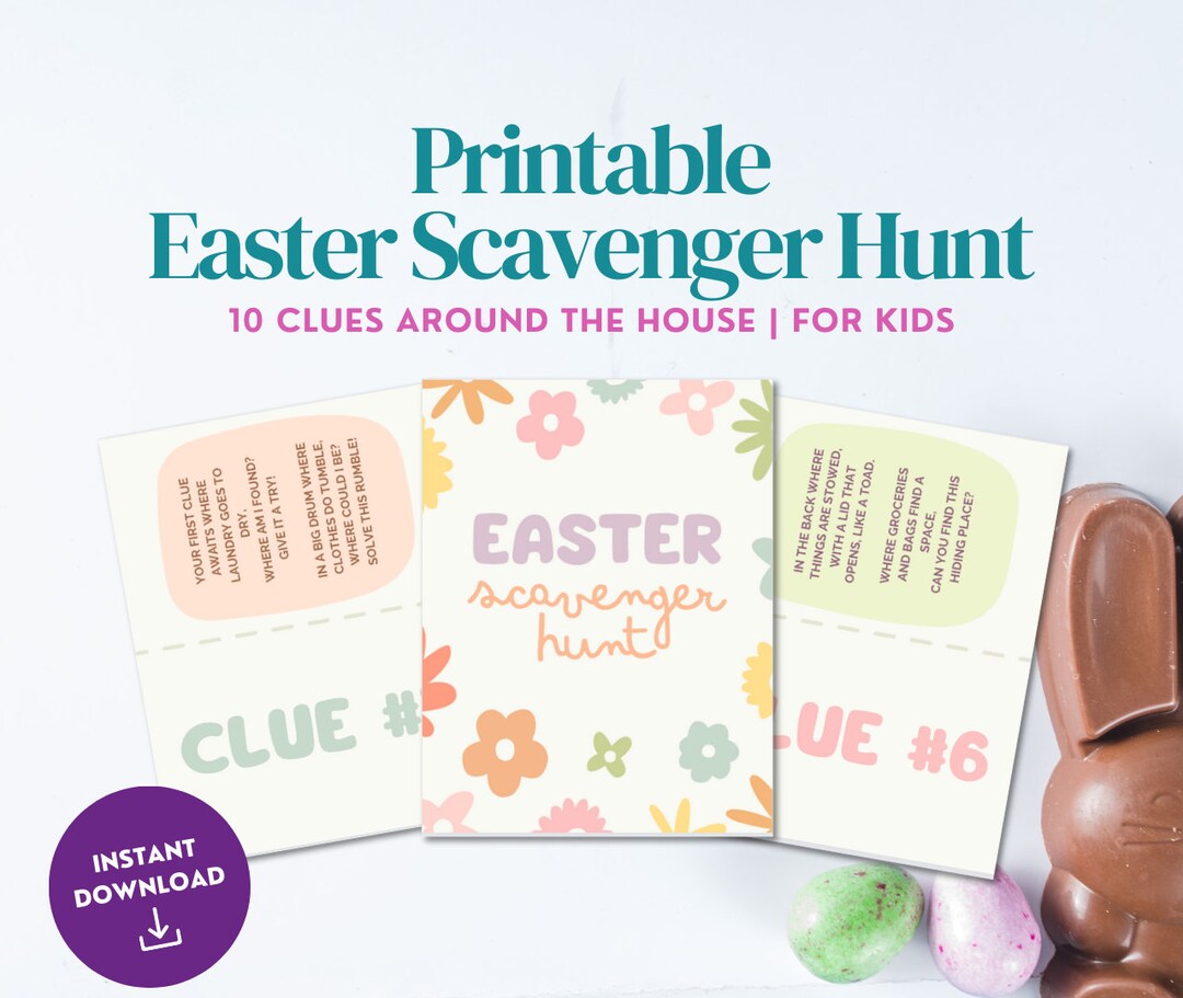 Easter Scavenger Hunt for Kids Print at Home Digital Download - Etsy