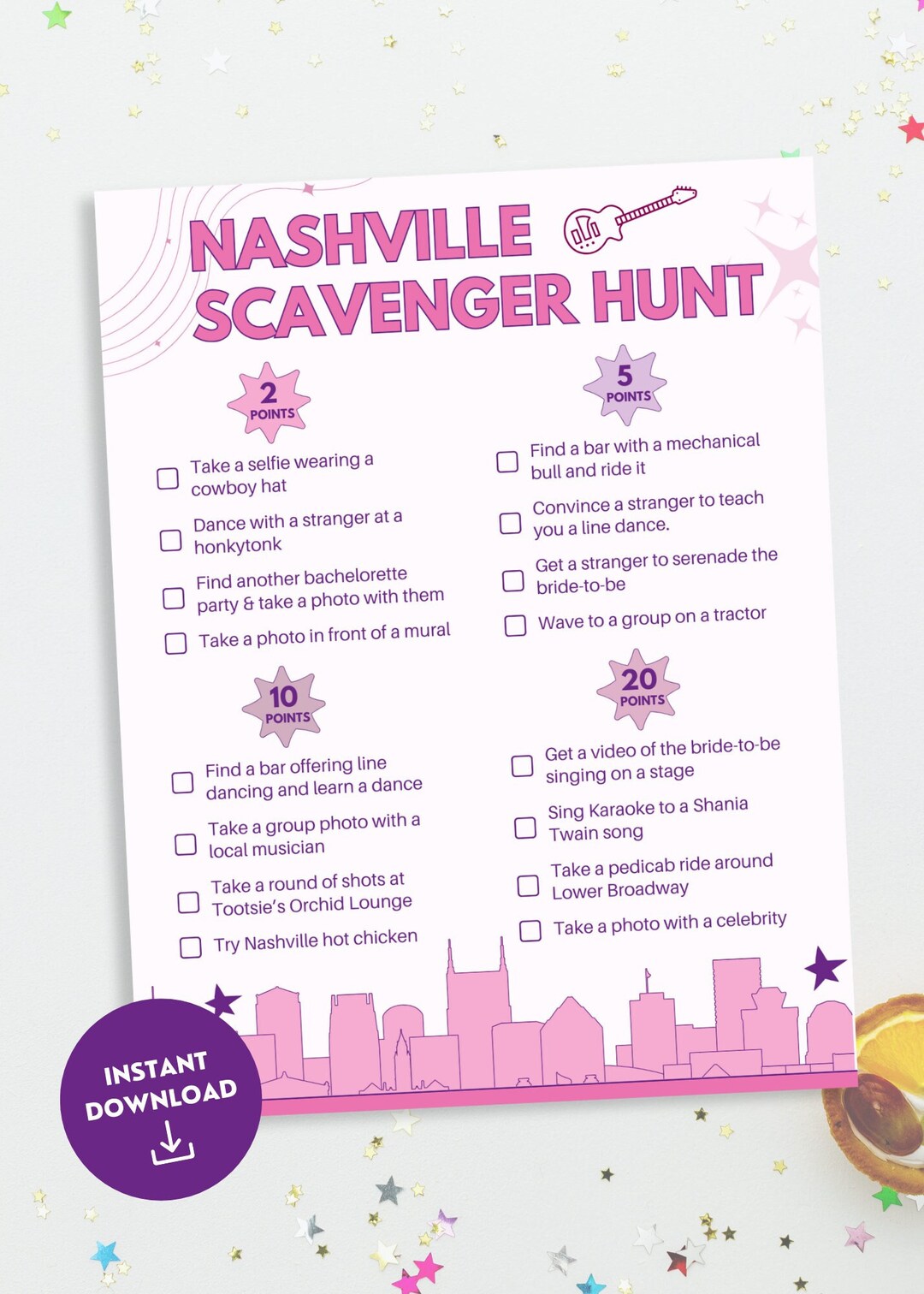Nash Bash Printable Scavenger Hunt - Etsy