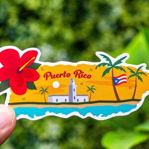 Puerto Rico Sticker for Laptop, Phone Case, Scrapbook, Journal Sticker ...