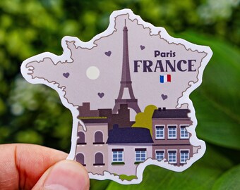 France Travel Stickers Kit With French Flag France Map - Etsy
