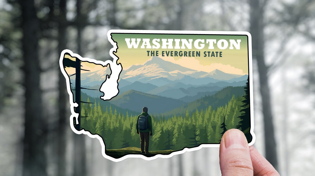 Washington State Sticker, Seattle Decal, Olympic Pacific Northwest Gift ...