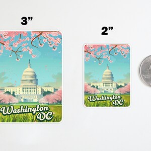 Washington DC Sticker, US Capitol Cherry Blossom Spring Decal, USA ...