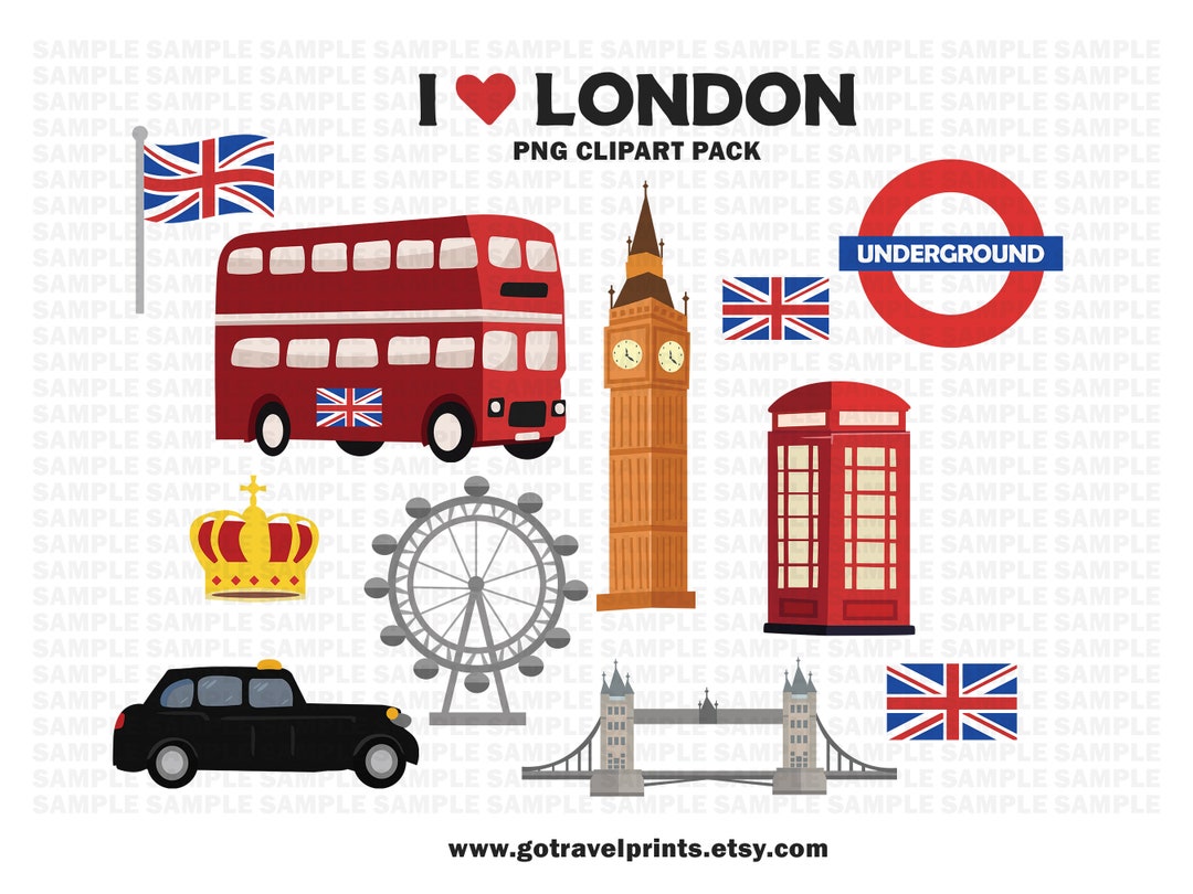 London Clipart British Clip Art Sticker England London PNG - Etsy