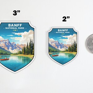 Banff Sticker Art, Canada National Park Sticker, Alberta Travel Decal ...