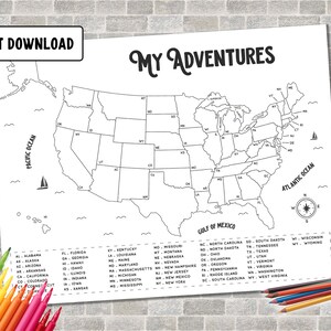 Printable US Map, Places I've Been Map Bundle, Travel Map Tracker ...