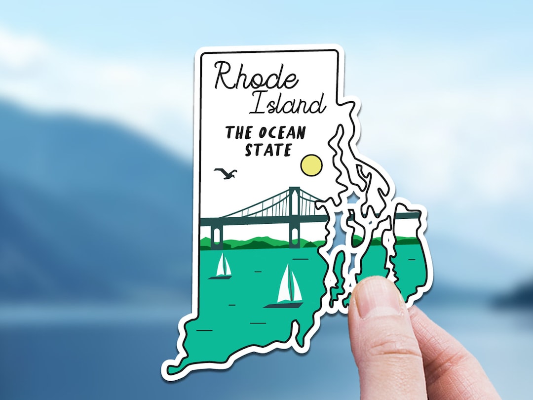 Rhode Island Sticker, Glossy Stickers for Laptop, Hydroflask, Scrapbook ...