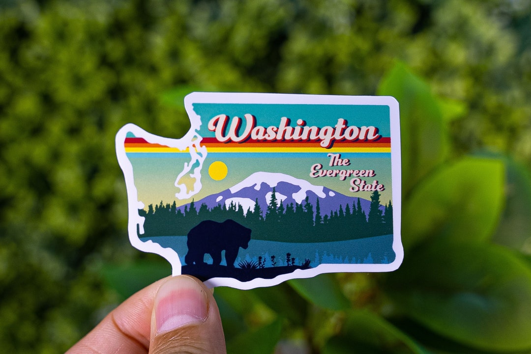 Washington State Sticker, Vinyl Stickers for Laptop, Phone Case ...