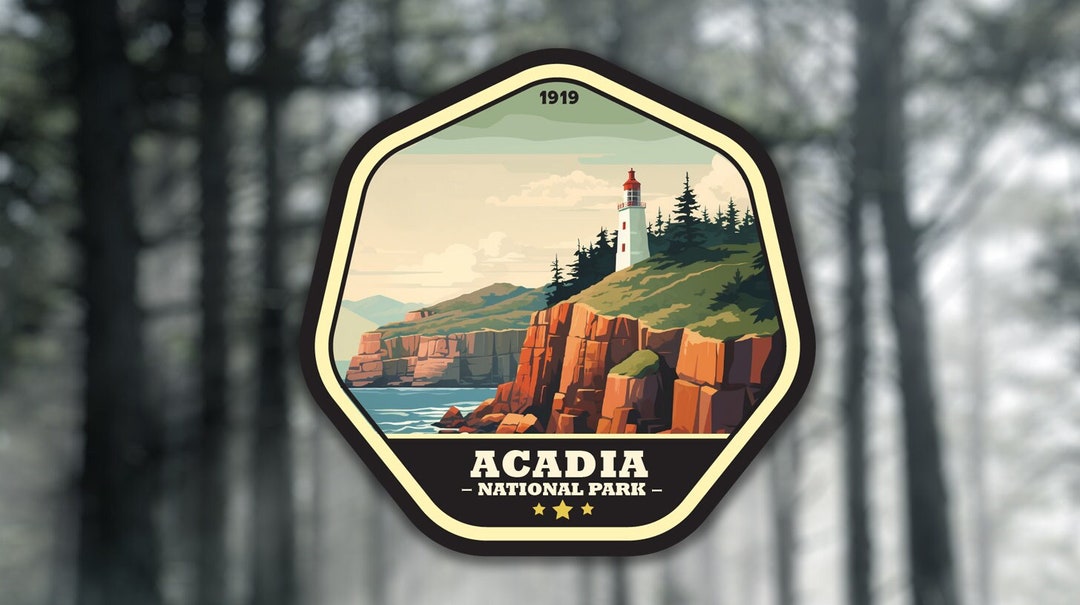 Acadia National Park Sticker Acadia Sticker Decal Maine - Etsy