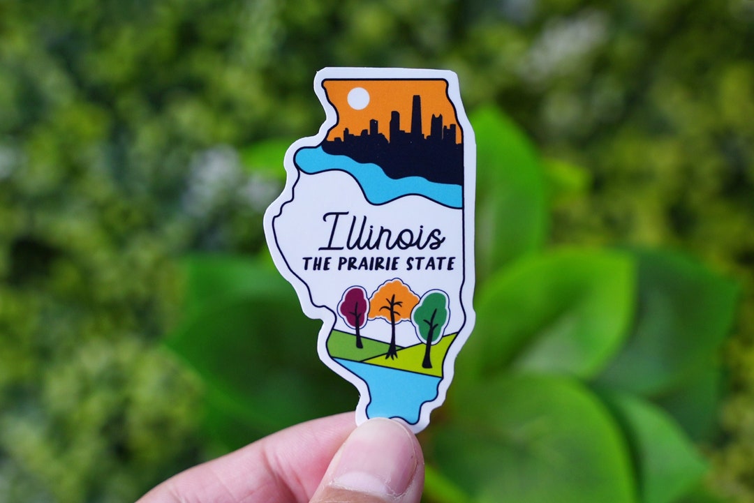 Illinois Sticker Vinyl , for Laptop Scrapbook, Journal, Macbook, Iphone ...