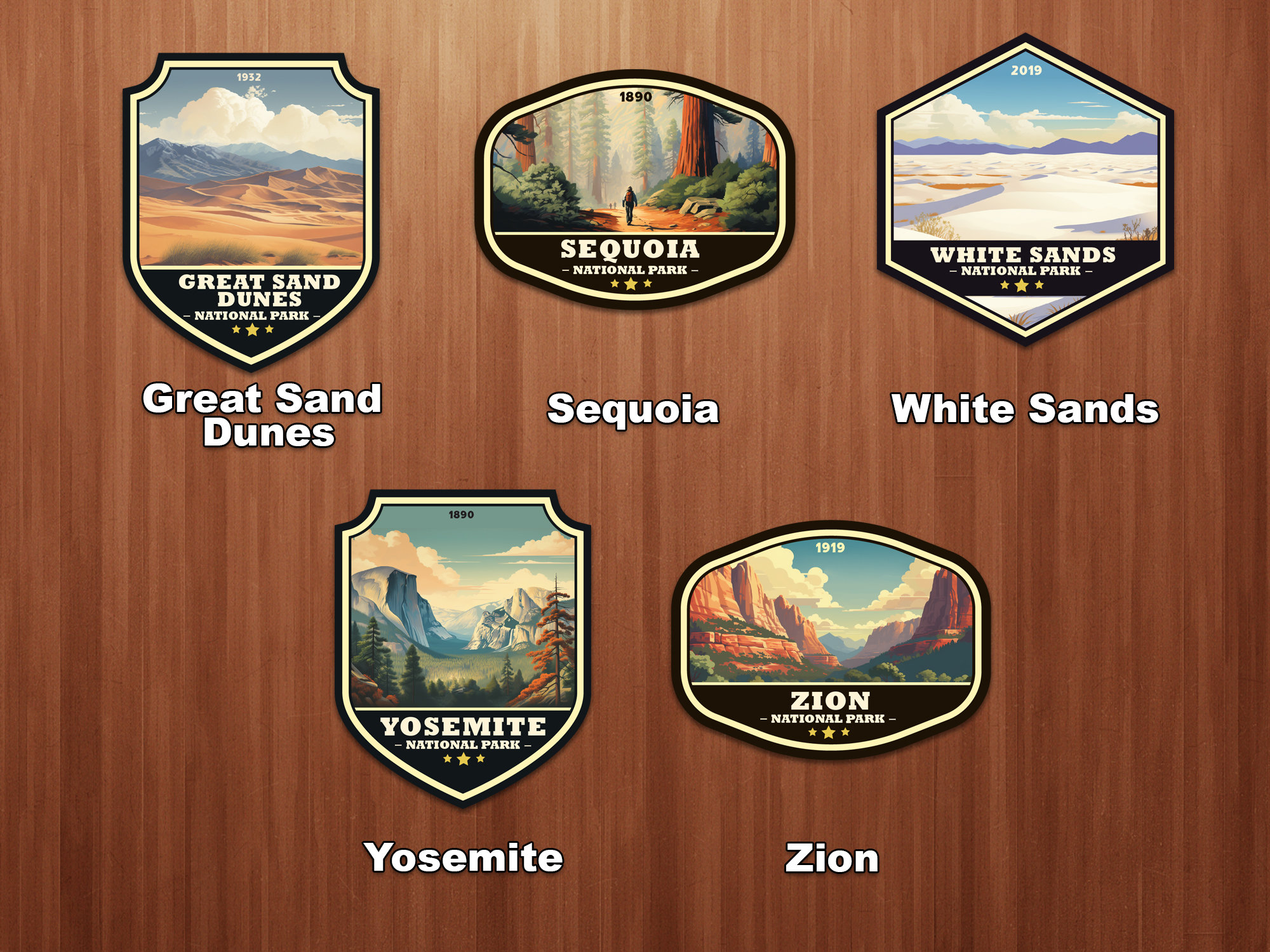 National Park Sticker Set Travel Decal Gift Hiking, Stickers for ...