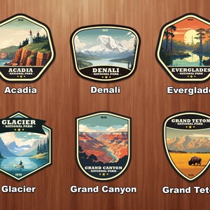 National Park Sticker Set Travel Decal Gift Hiking, Stickers for ...