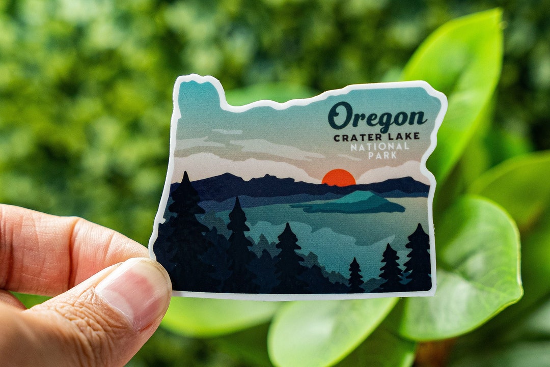 Oregon Sticker Crater Lake National Park Sticker for Hikers Oregon ...