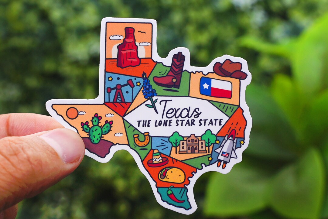 Texas Sticker Vinyl Glossy for Laptop Scrapbook Macbook Phone - Etsy
