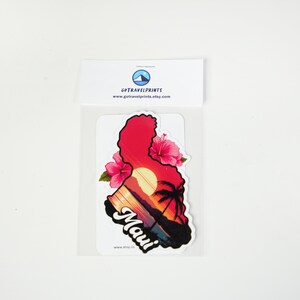 Maui Sticker, Hawaiian Island Decal Vinyl, Sticker for Laptop ...
