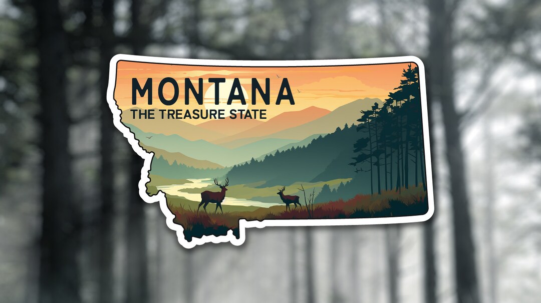 Montana Sticker Decal, Travel Sticker USA, Sticker for Laptop ...