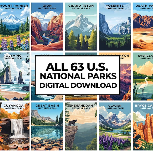 National Parks Vintage Posters - Etsy