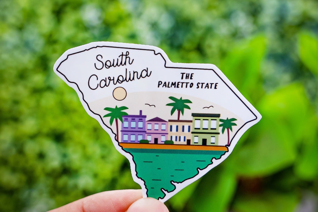 South Carolina State Sticker, Glossy Vinyl Stickers for Laptops ...