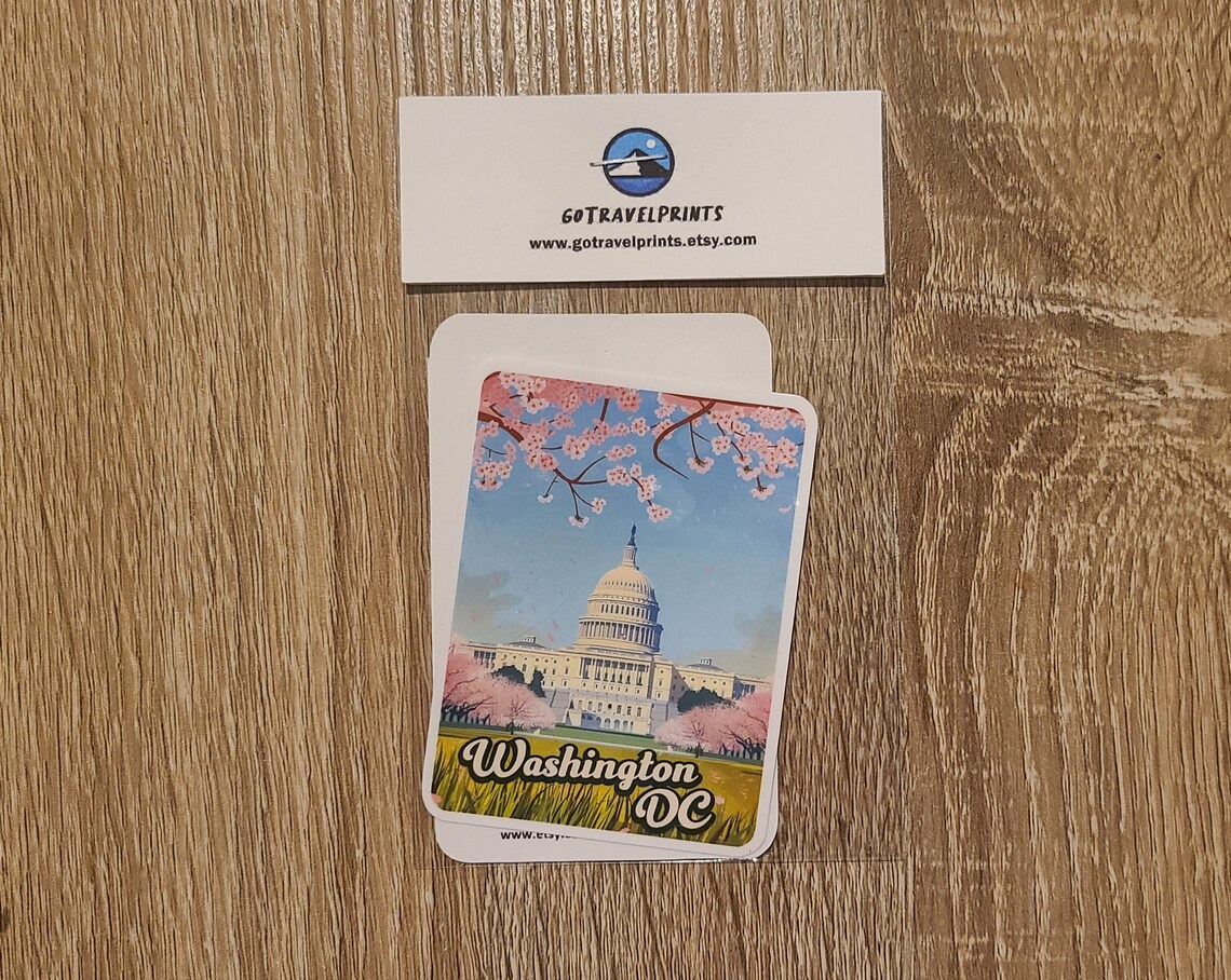 Washington DC Sticker, US Capitol Cherry Blossom Spring Decal, USA ...