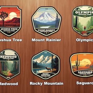 National Park Sticker Set Travel Decal Gift Hiking, Stickers for ...