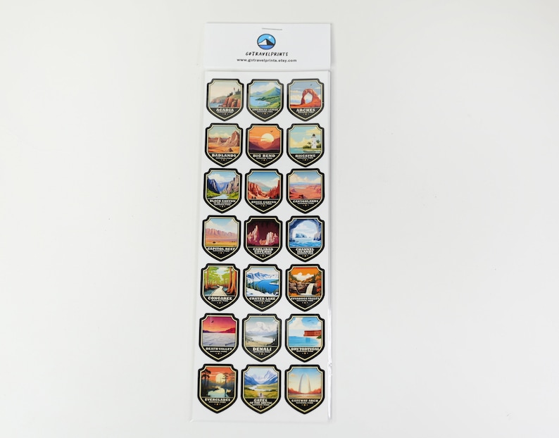 National Park Sticker Sheet Complete Set, US Travel Destination Gifts ...